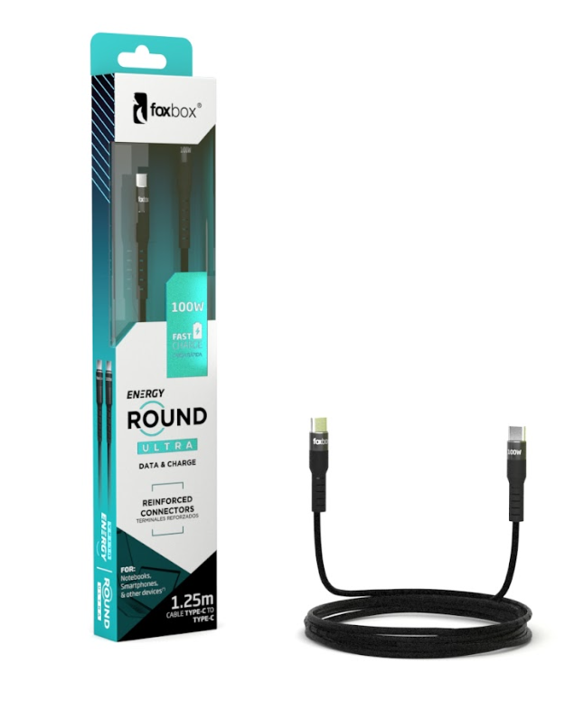Xienan - FOXBOX Cable Round Energy Ultra Type C a Type C - 1.25M - 100w ...